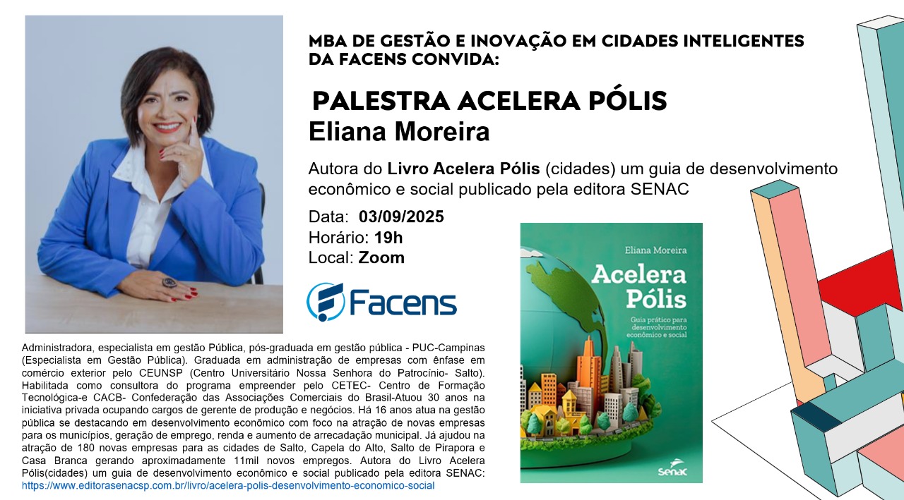 Palestra Livro Acelera Polis - Smart Campus Facens
